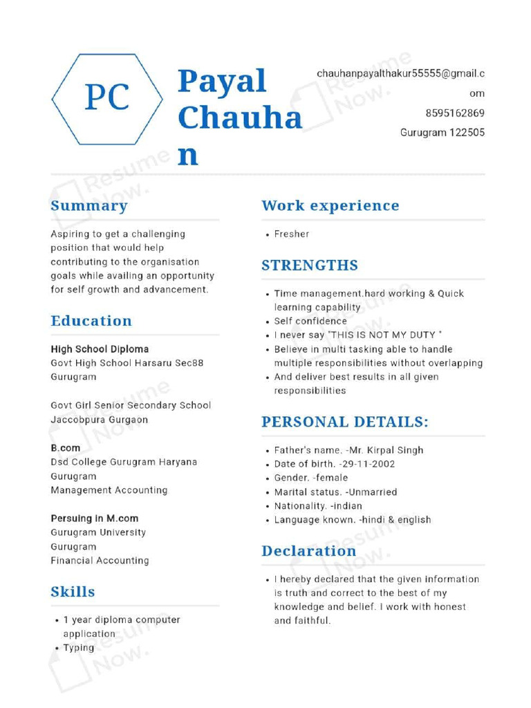 Payal Resume | PDF