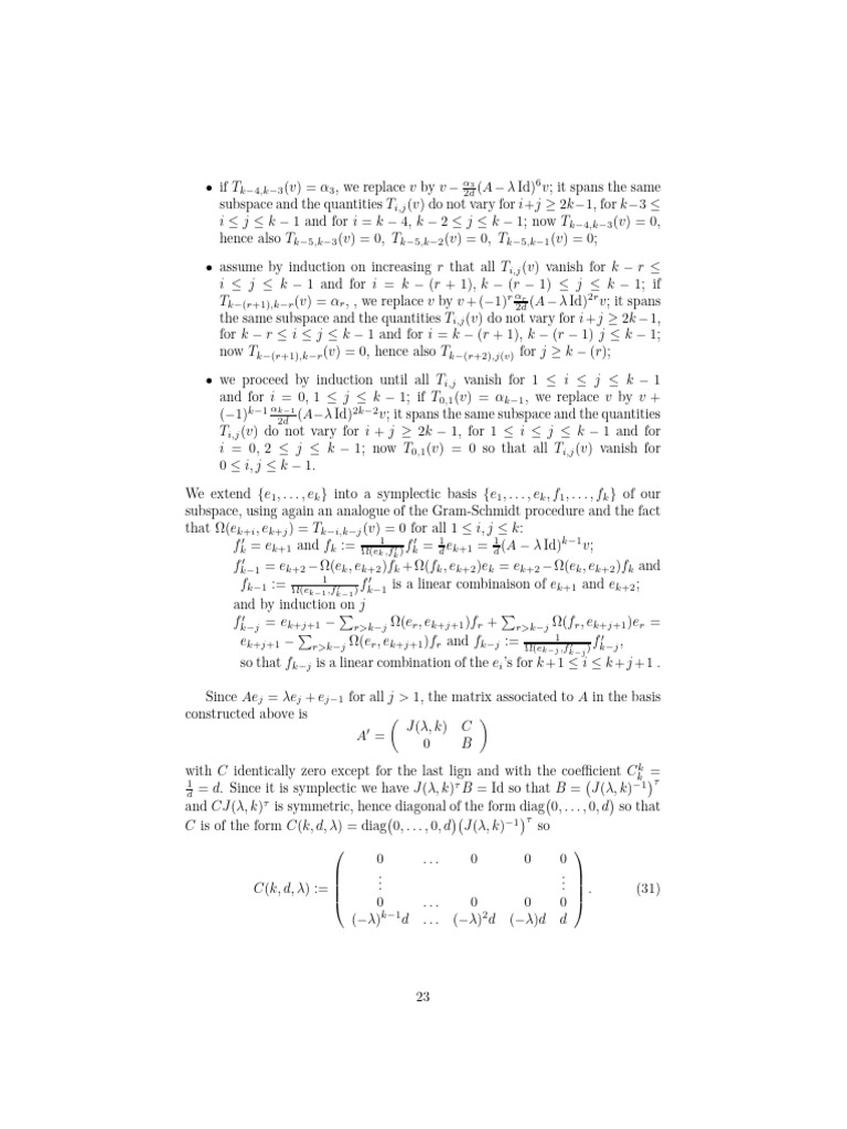 Normal Form for Symplectic Matrices | PDF | Mathematical Objects ...