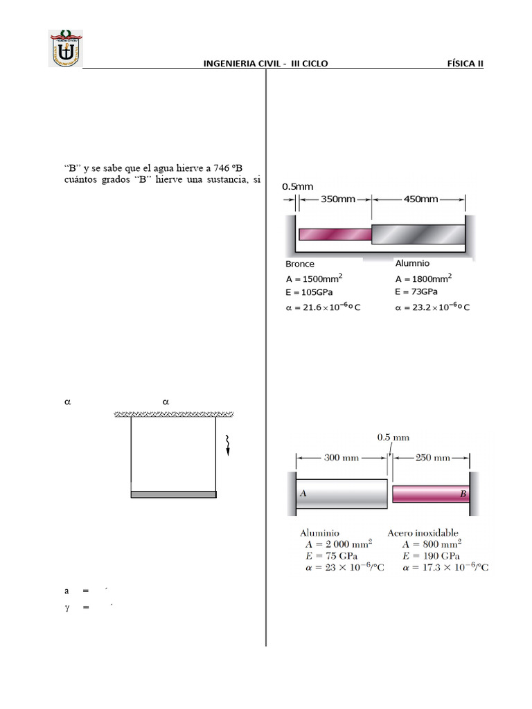 Problemas de Física II en Ingeniería Civil | PDF | Temperatura | Termómetro