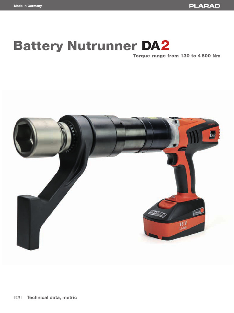 Plarad DA2 Battery Nutrunner Overview | PDF | Manufactured Goods ...