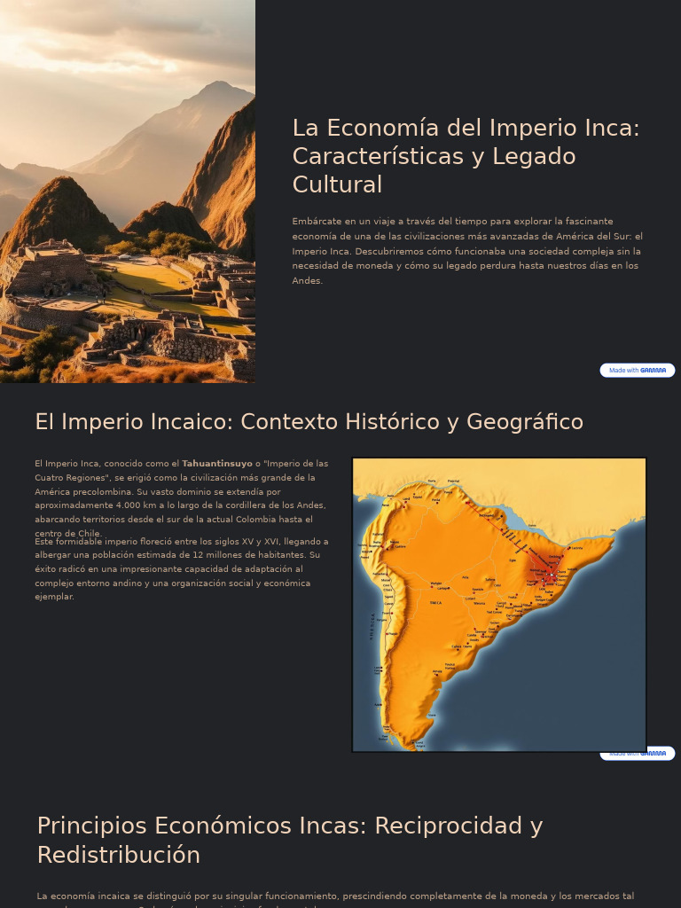 La Economia Del Imperio Inca Caracteristicas y Legado Cultural | PDF | Imperio Inca | Agricultura