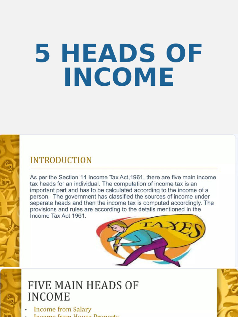 Five Heads of Income Tax Explained | PDF