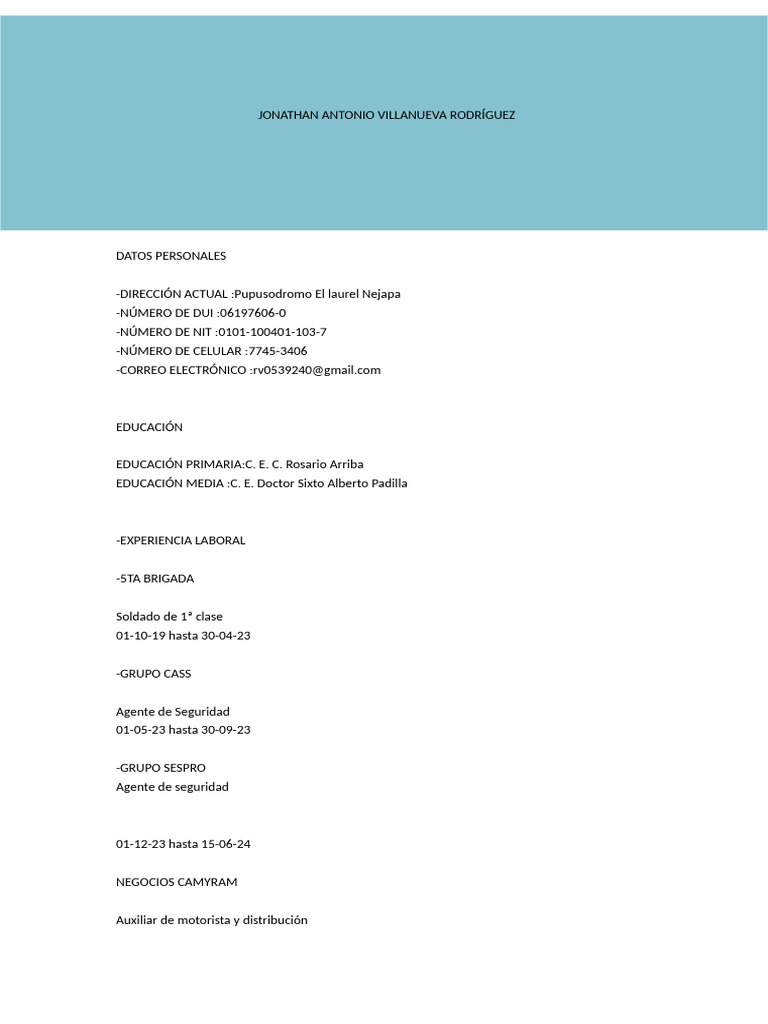 Jonathan Villanueva | PDF