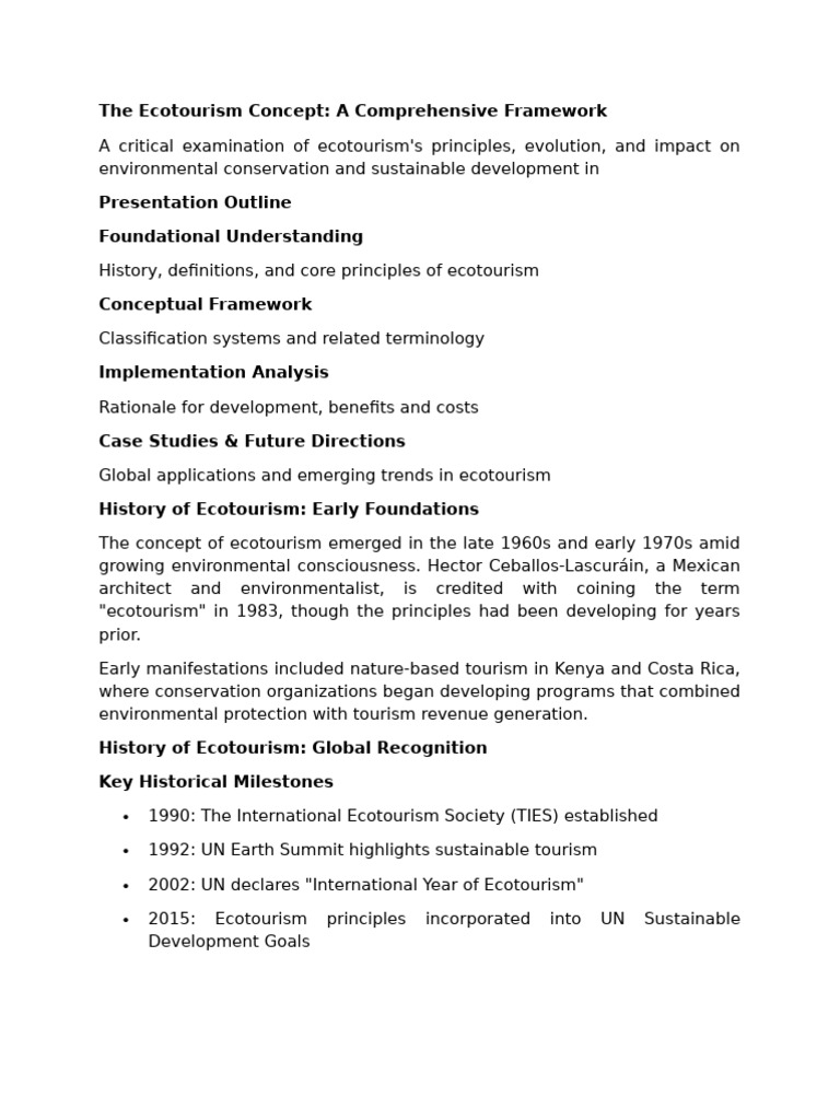 Understanding the Ecotourism Concept | PDF | Sustainability | Tourism