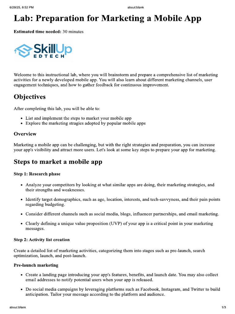 Mobile App Marketing | PDF