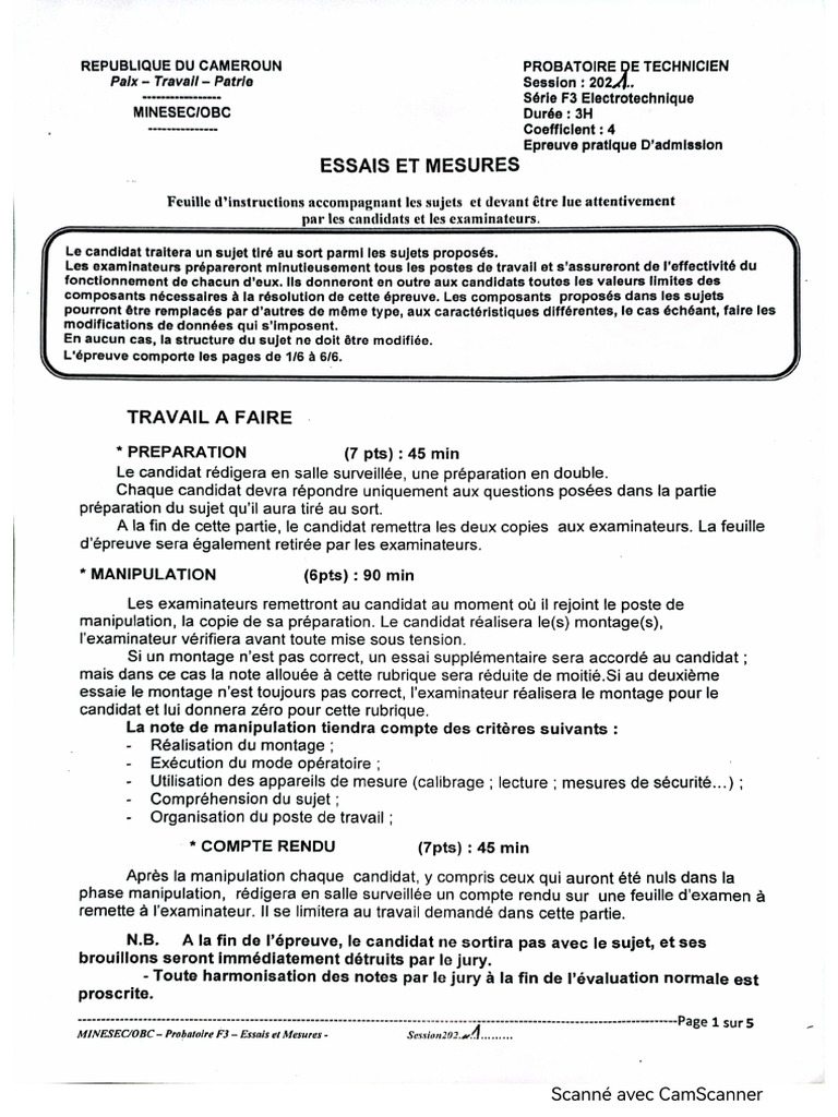 Essais Et Mesures PB F3 2021 | PDF
