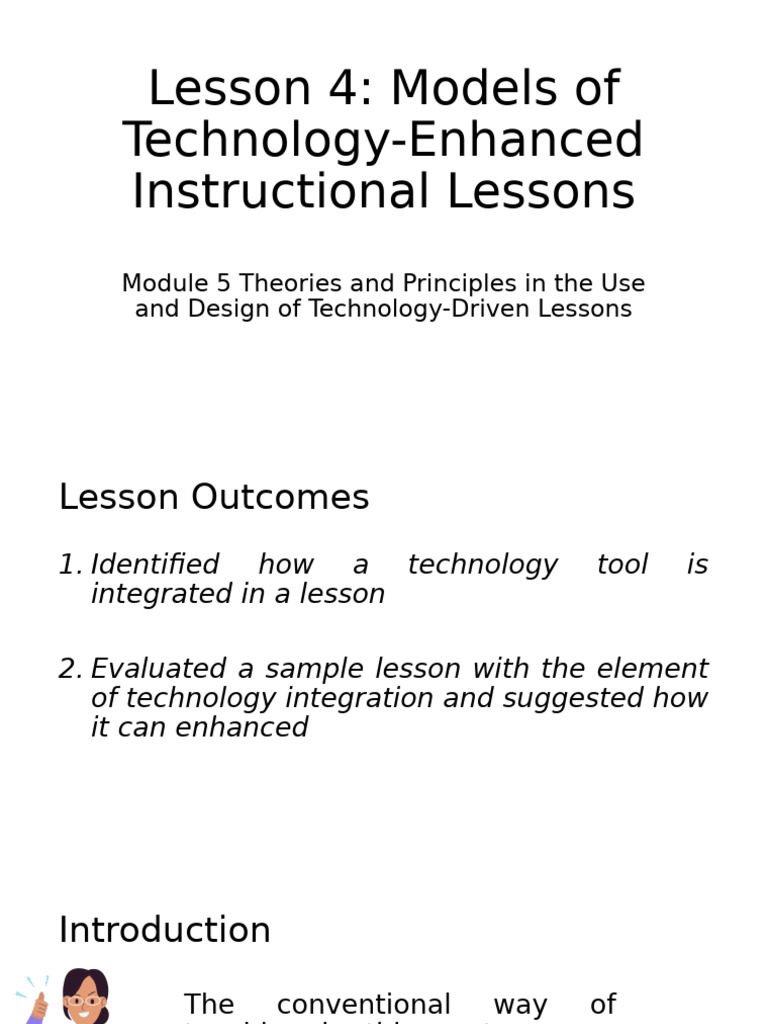 Module 5 Lesson 4 Modes of Technology-Enhanced Instructional Lessons | PDF | Learning | Mobile ...
