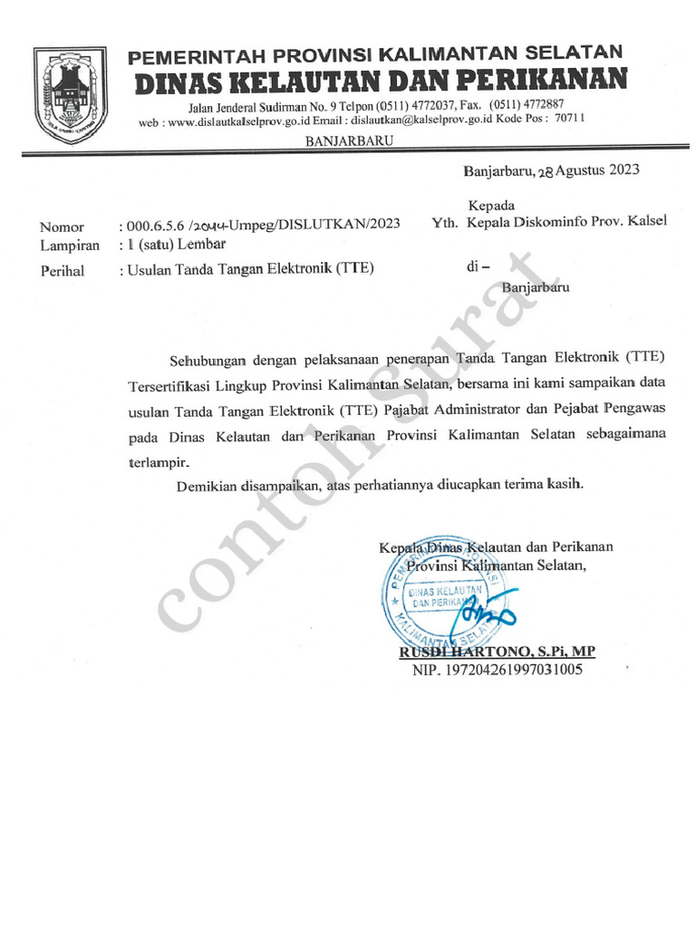 Contoh Permohonan Tte | PDF