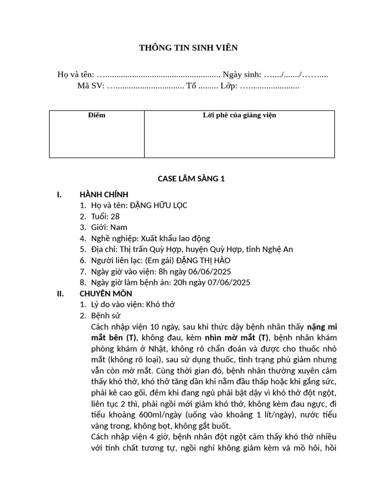 Case Lâm Sàng | PDF