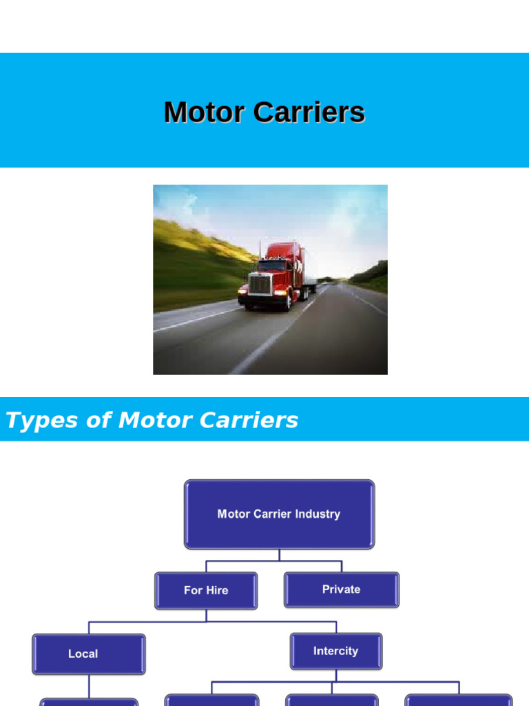 ITTI Chapter 3 Motor Carriers | PDF | Cargo | Trailer (Vehicle)