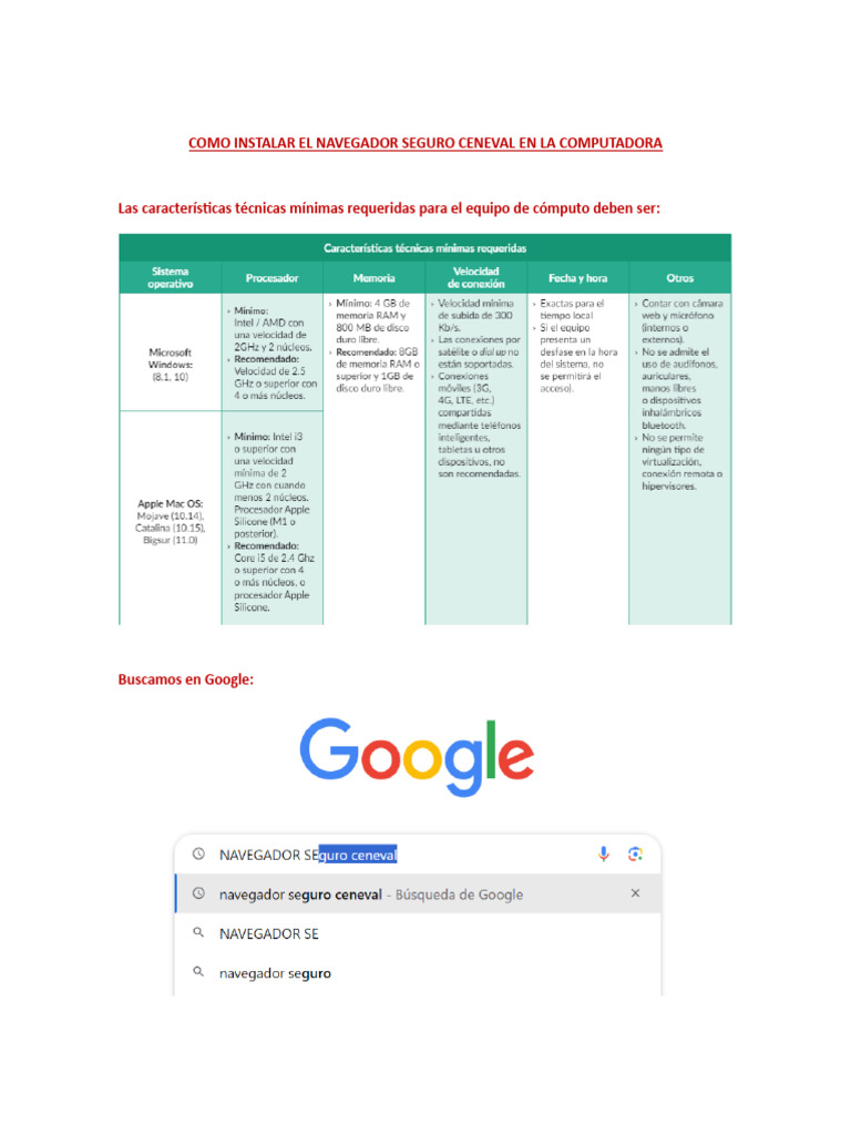 Manual de Navegador Seguro Ceneval para Ecap 29092024 | PDF | Microsoft Windows