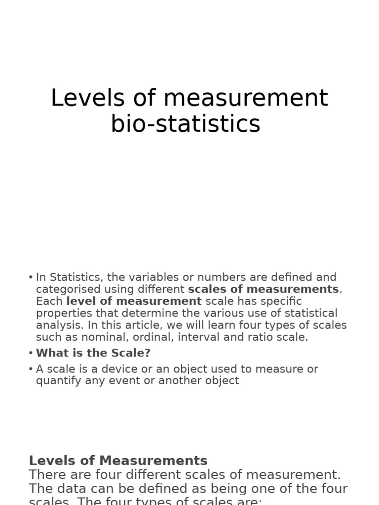 Levels of Measurement | PDF | Level Of Measurement | Statistics