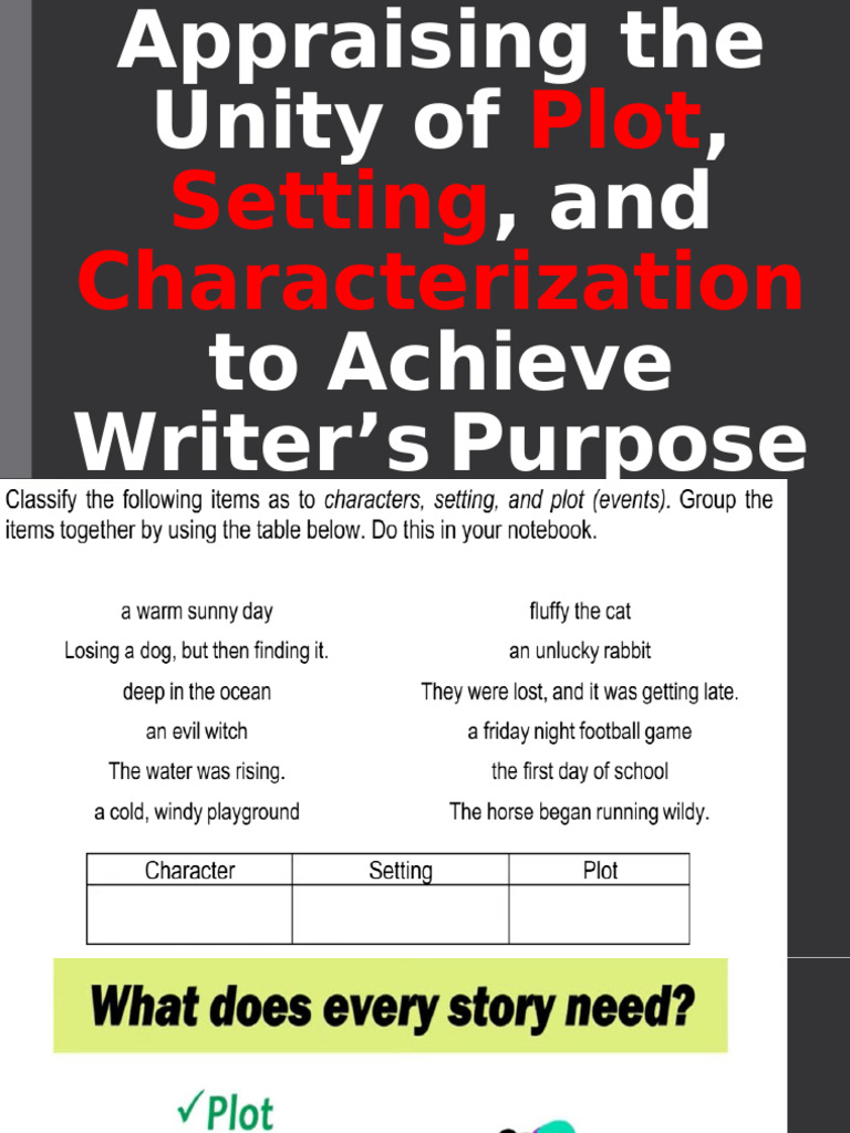 Appraising The Unity of Plot, Setting | PDF