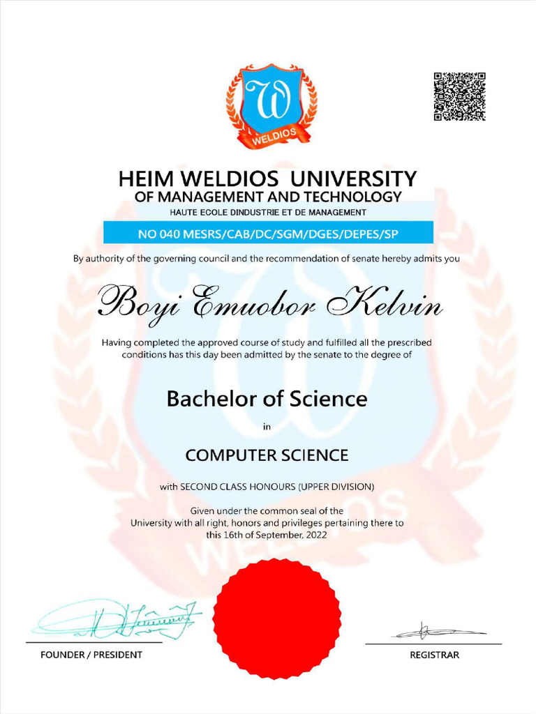 BSC Cert and Transcript (1) - Compressed | PDF | Computing