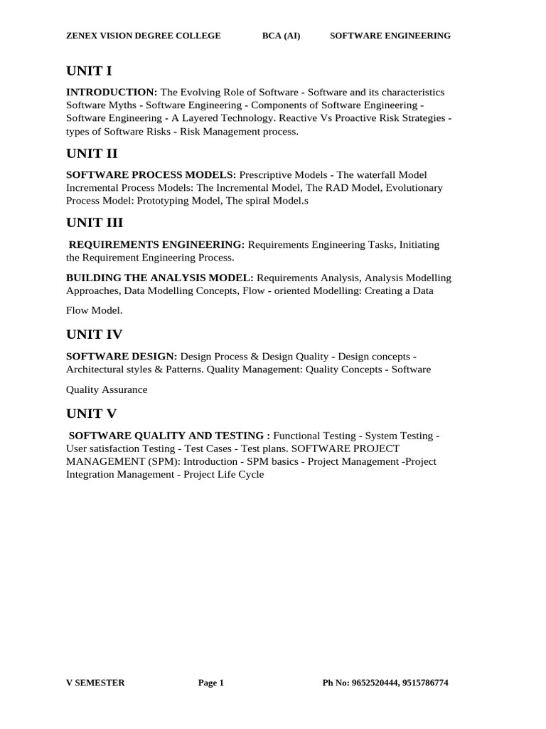 Software Engineering (Bca Ai) | PDF | Software Testing | Conceptual Model