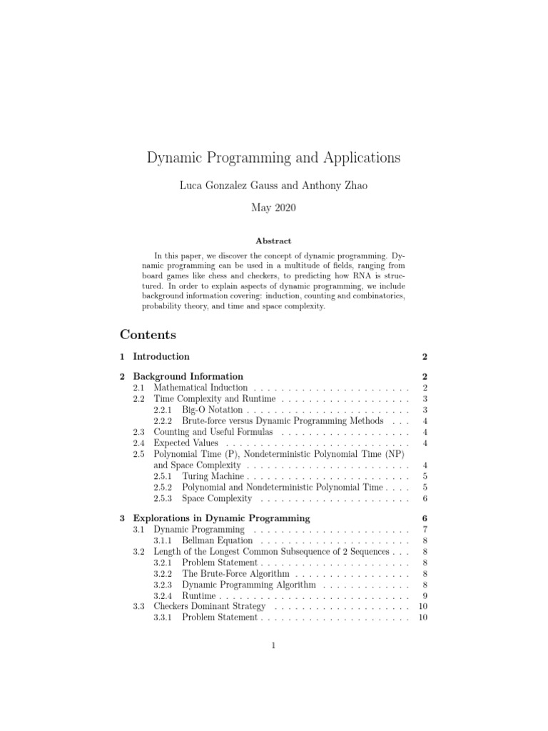 GonzalezGauss Zhao 2020 | PDF | Computational Complexity Theory | Dynamic Programming