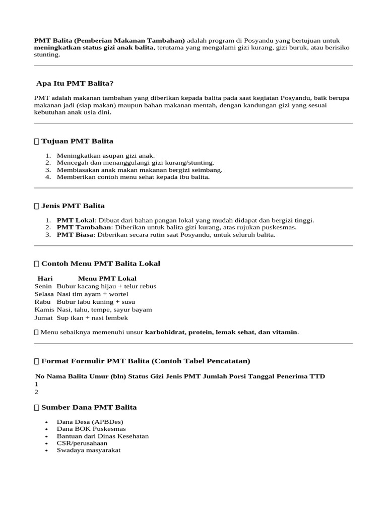 Form Penimbangan Balita | PDF