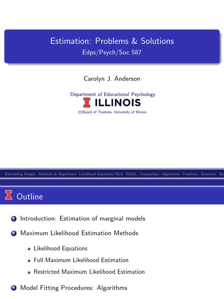 6.estimation Beamer Post | PDF | Errors And Residuals | Estimator