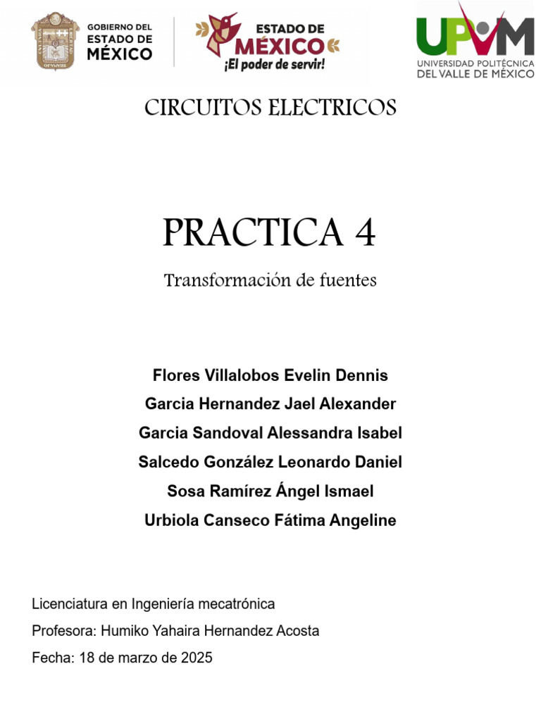 Reporte Practica 4 | PDF | Red eléctrica | Resistencia Eléctrica y Conductancia