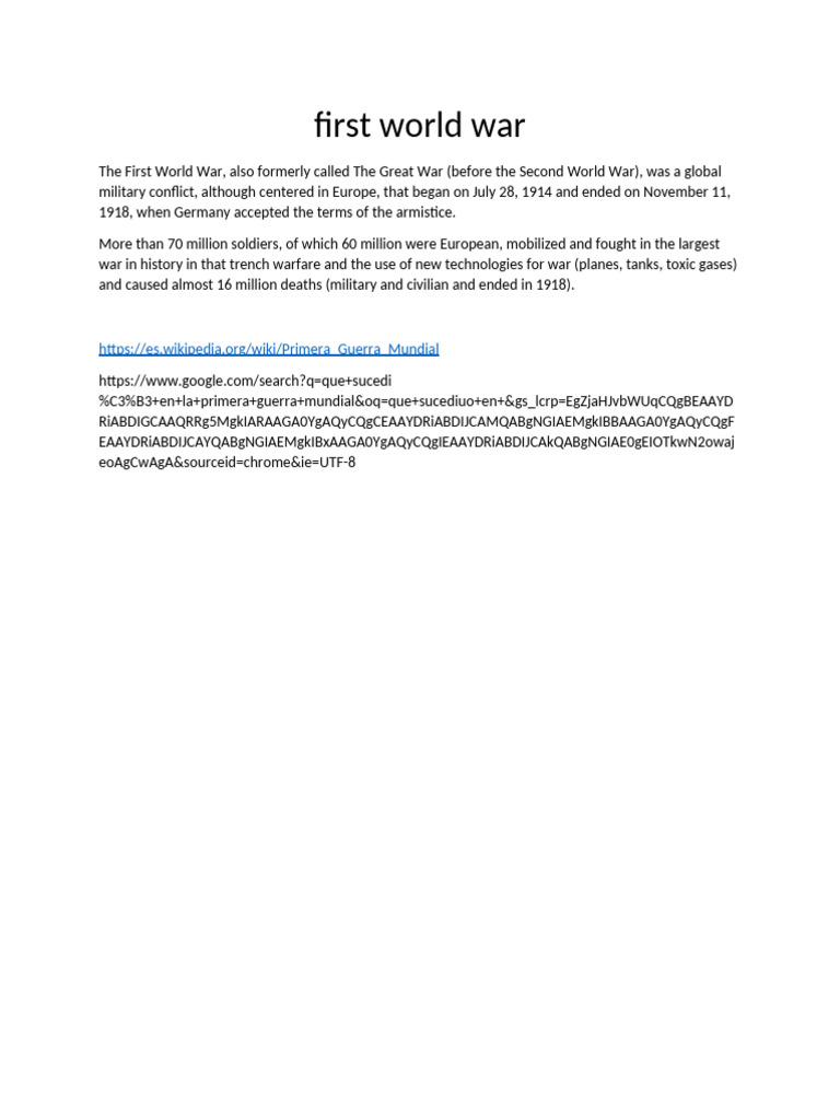 First World War | PDF