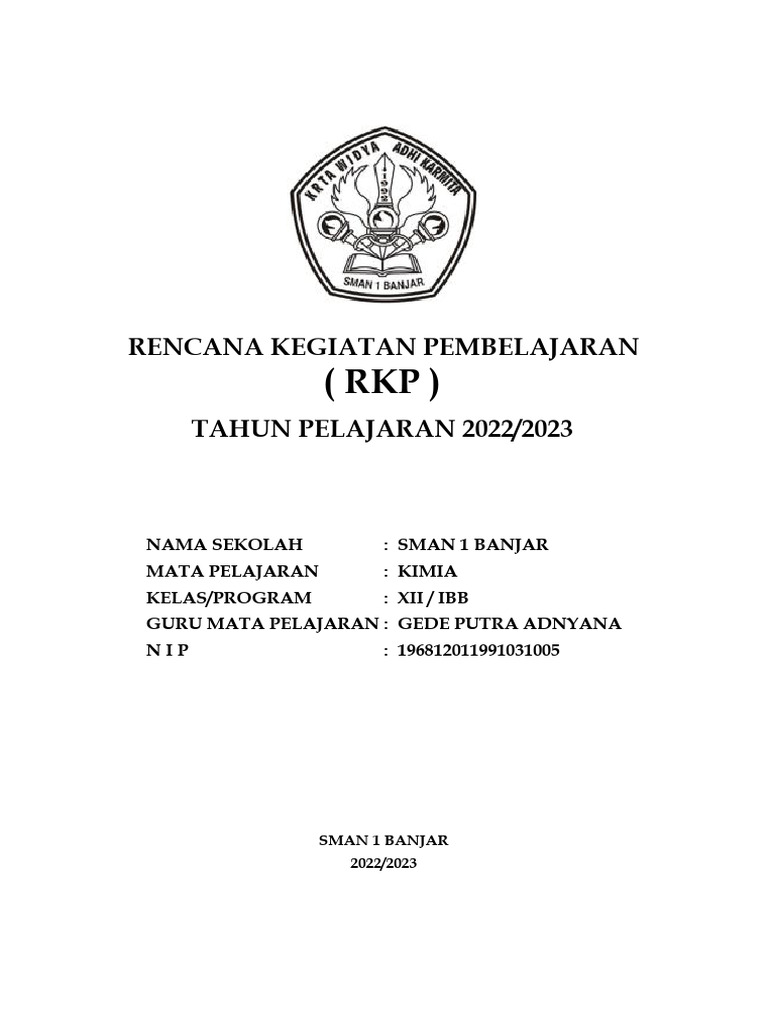 RKP Kimia Xii | PDF