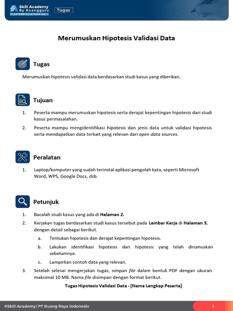 Tugas Hipotesis Validasi Data - Dafa Aldean Aditya | PDF