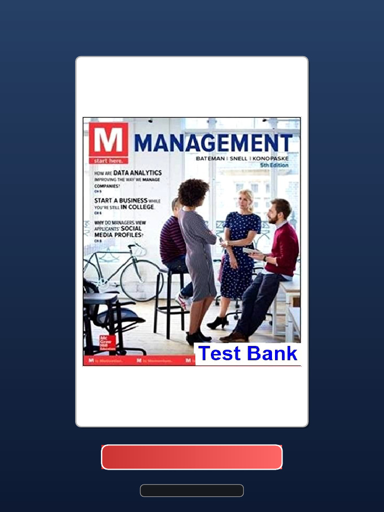 Complete Bundle M Management 5th Edition Bateman | PDF | Learning | Multiple Choice