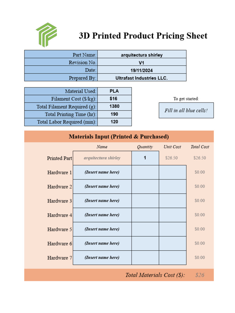 3D Printed Product Pricing Overview | PDF | Production And ...