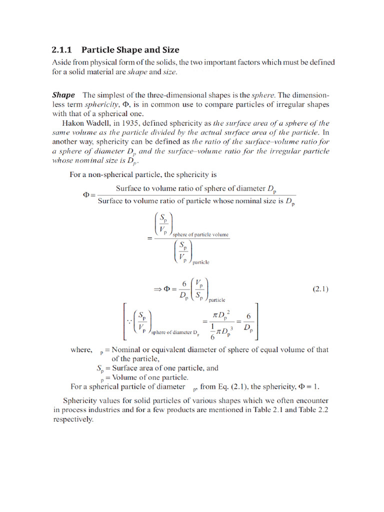 Mechanical Operations Unit 1 | PDF