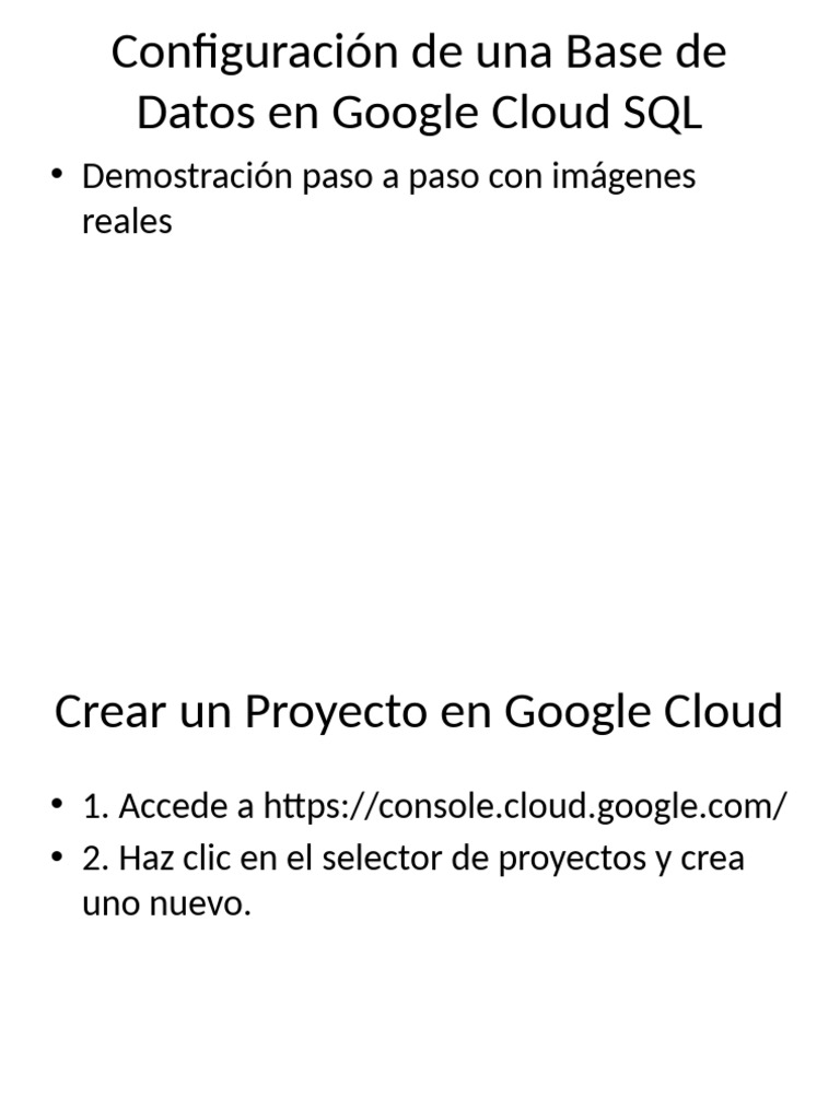 Base de Datos en Google Cloud SQL | PDF