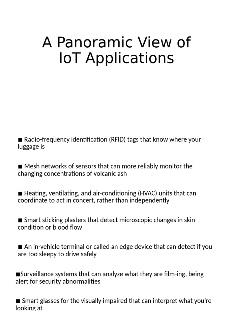 A Panoramic View of IoT Applications | PDF