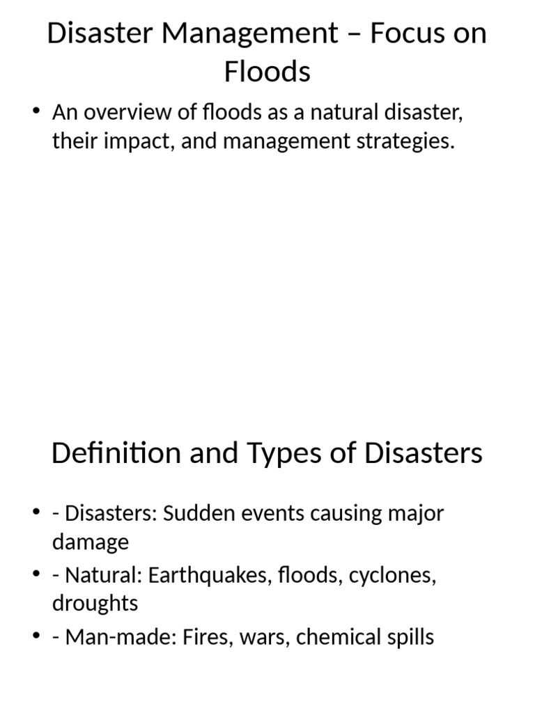 Disaster Management Floods Presentation Pdf