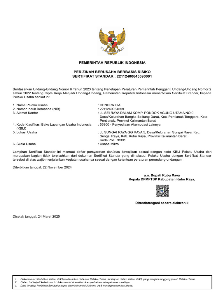 Sertifikat Standar Hendra | PDF