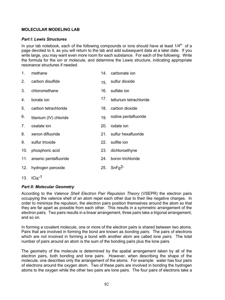 Zacharia Mir - LM92 - Molecular Modeling Lab | PDF | Chemical Polarity | Chemical Bond