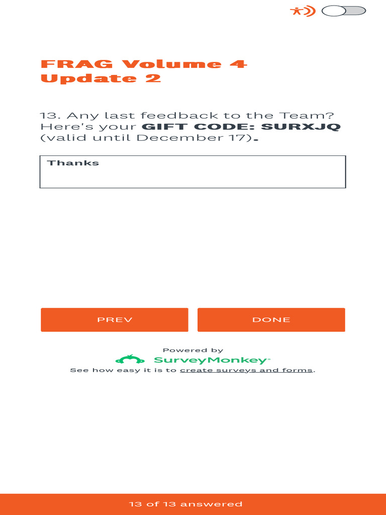 FRAG Volume 4 Update 2 Survey | PDF