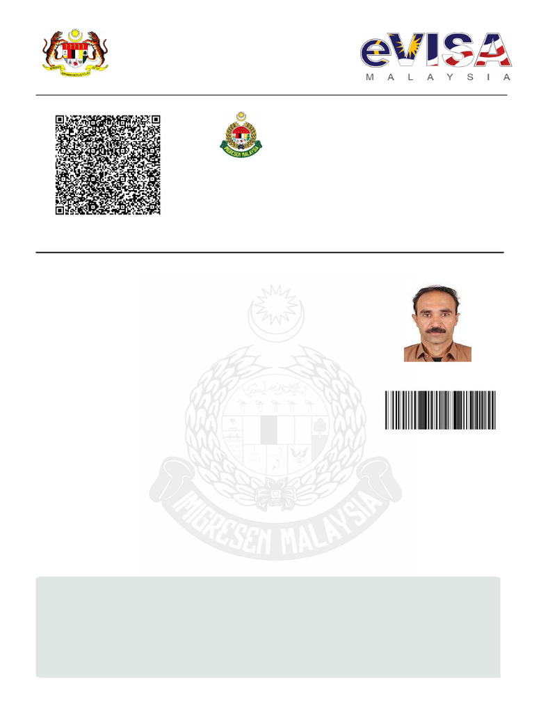 Malaysia EVISA Certificate UMAR GHANI | PDF