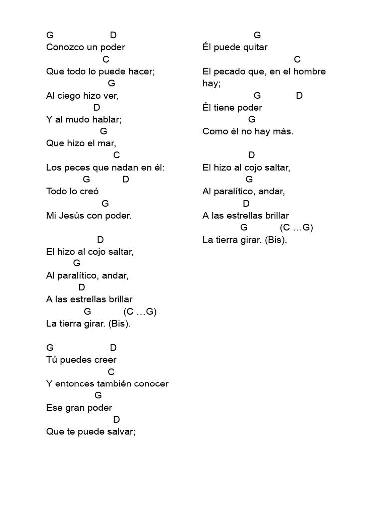 Conozco Un Poder - Infantil Ukulele | PDF