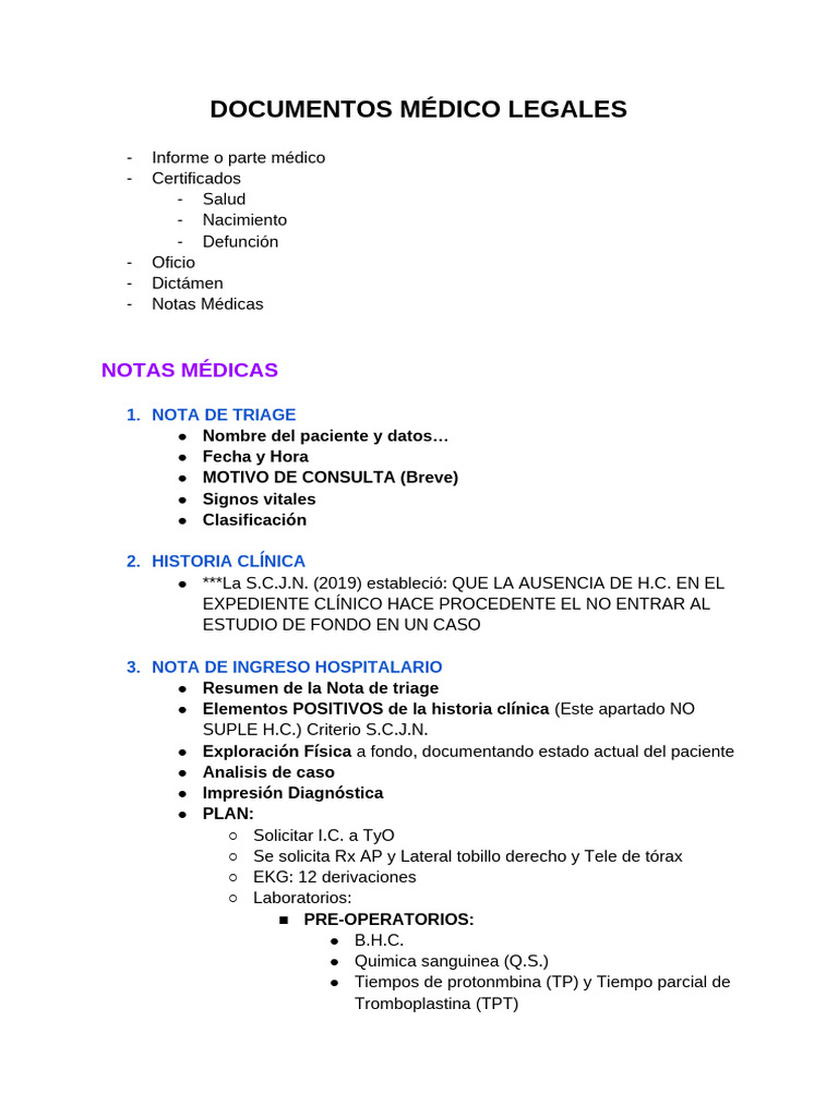 Documentos Medico Legales | PDF | Cirugía | Examen físico