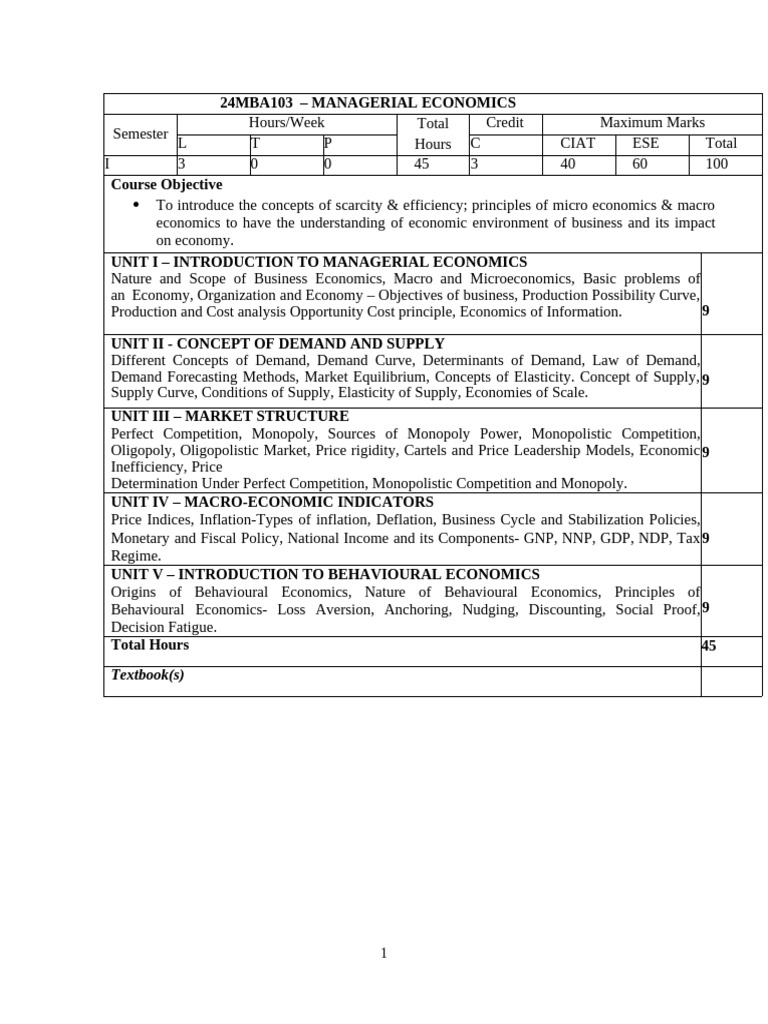 Managerial Economics Unit 5 Study Material | PDF | Behavioral Economics | Economics