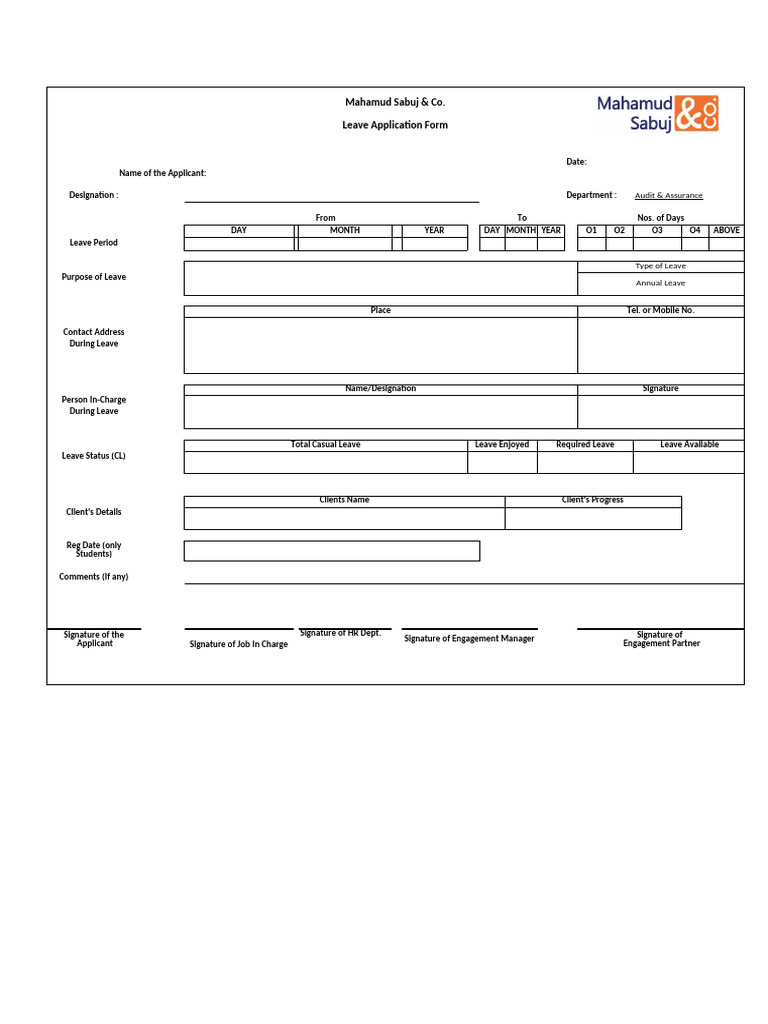 Student Leave Application Form | PDF