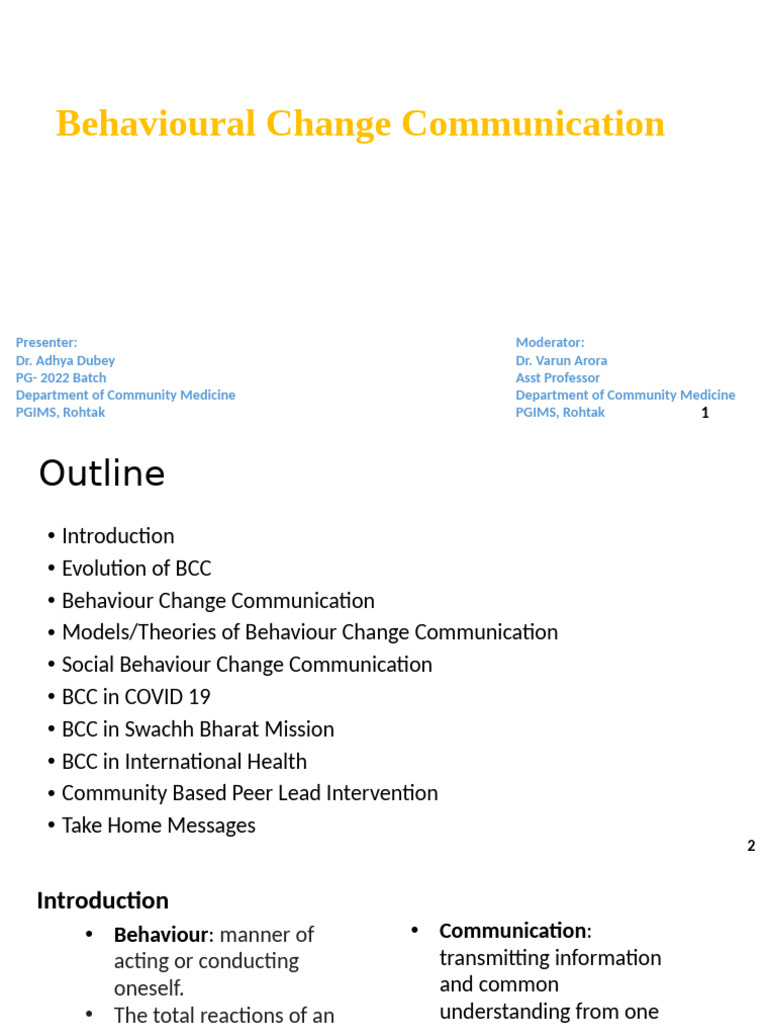 Behaviour Change Communication Final | PDF | Psychological Concepts ...