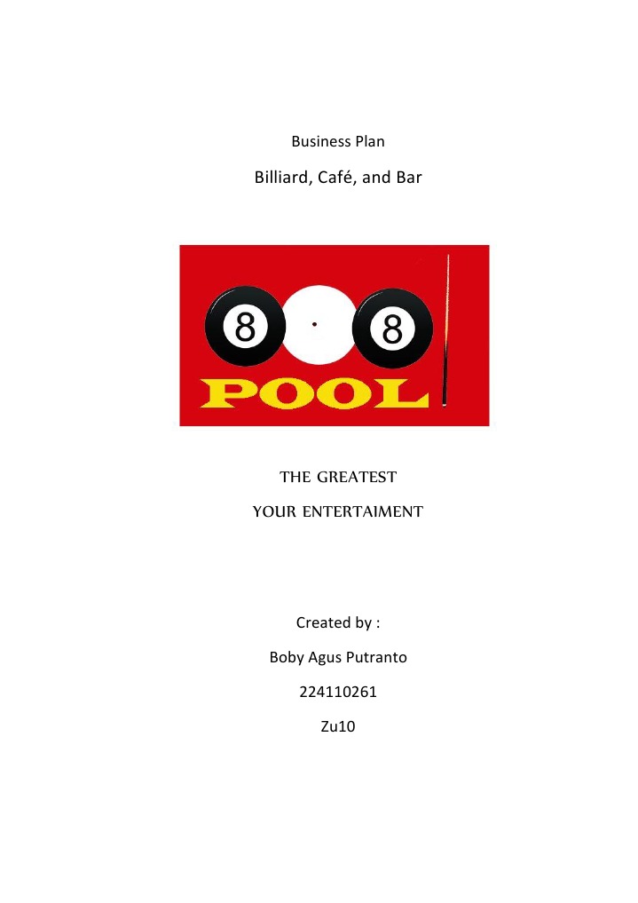 Billiard, Café, and Bar: Business Plan | PDF