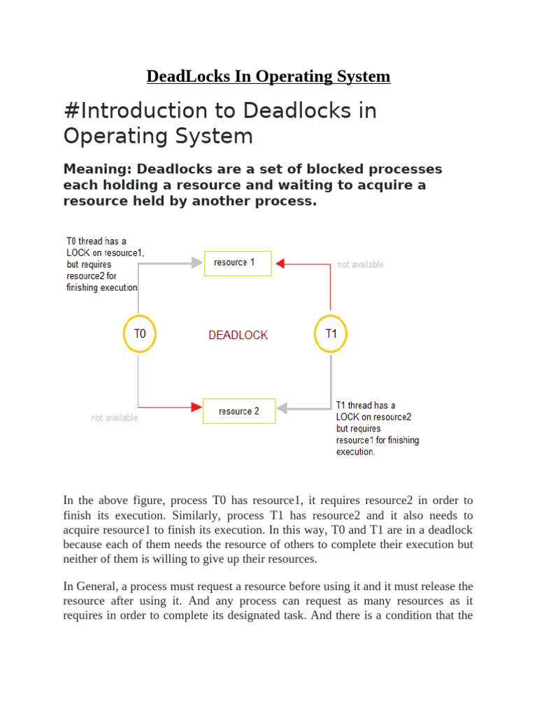 Deadlock Handling in Operating System | PDF | Process (Computing) | Concurrency (Computer Science)