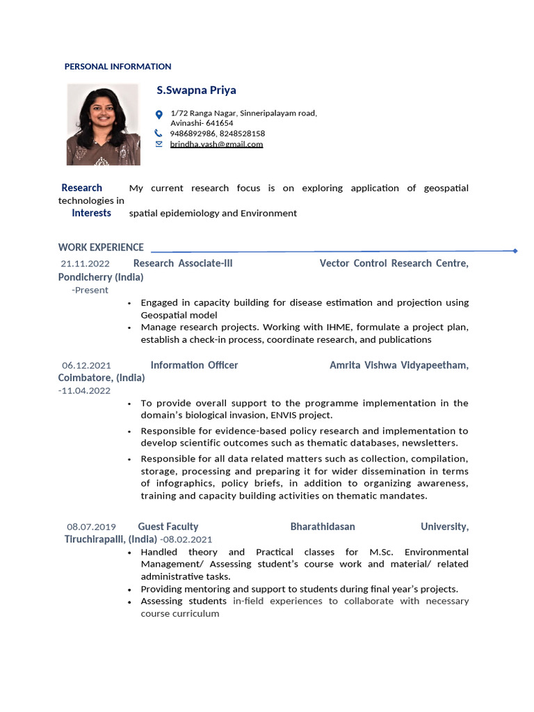 Priya Resume | PDF