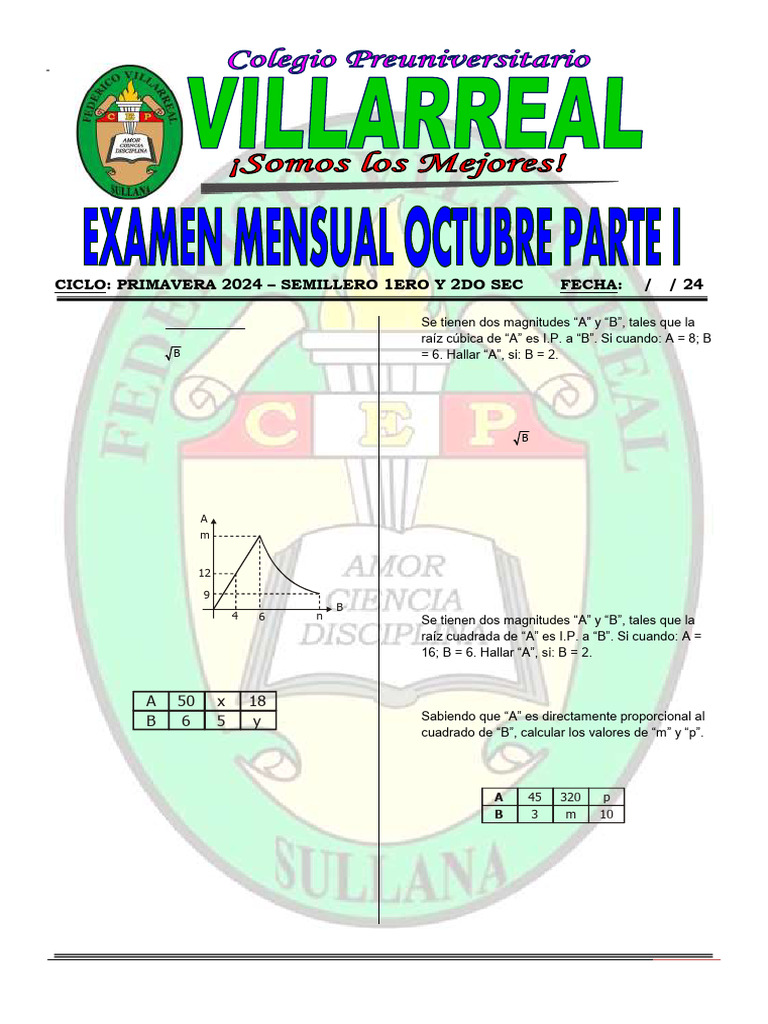 Mensual Octubre 1ro y 2do Sec - Parte 1 | PDF | Pascua de Resurrección