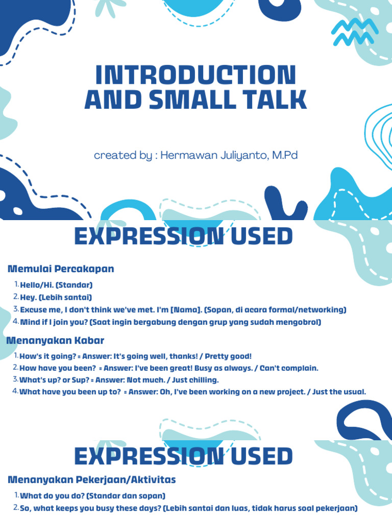 Introduction and Small Talk | PDF