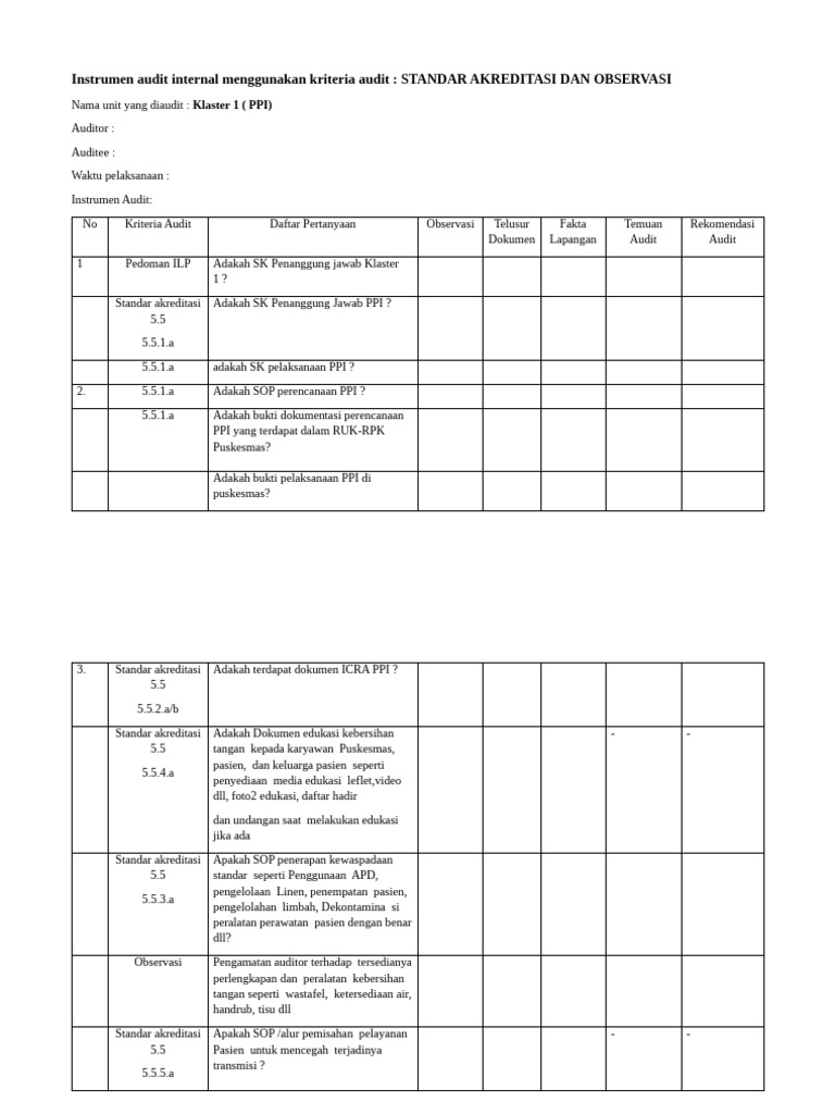 Audit PPI: Kriteria dan Temuan | PDF