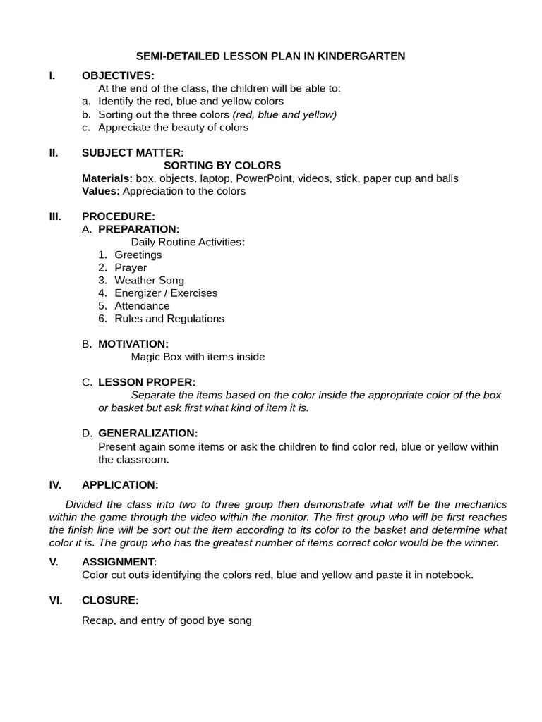 Mock Demo Lesson Plan Semi | PDF