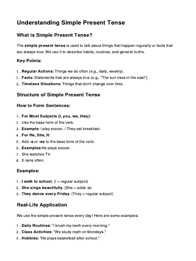 Concept Explainer-Mastering The Simple Present Tense Structure Usage An WoZqBb7 | PDF