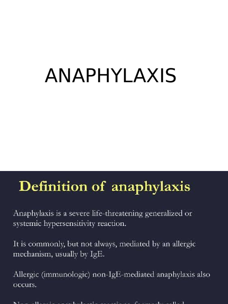 Understanding Anaphylaxis: Causes & Treatment | PDF | Allergy ...